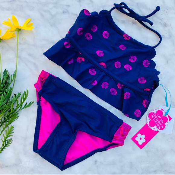 Limited Too | Swim | Limited Too Blue Pink Swimsuit Seashells 2t New ...